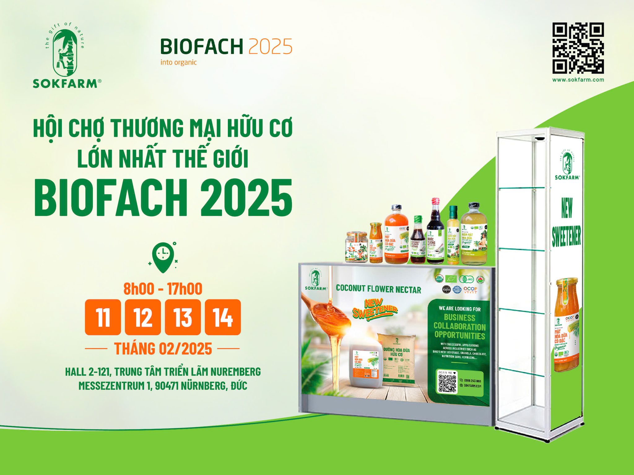 SOKFARM - Sokfarm tham gia Biofach Đức 2025 - Mang nông sản Việt chuẩn hữu cơ ra thế giới